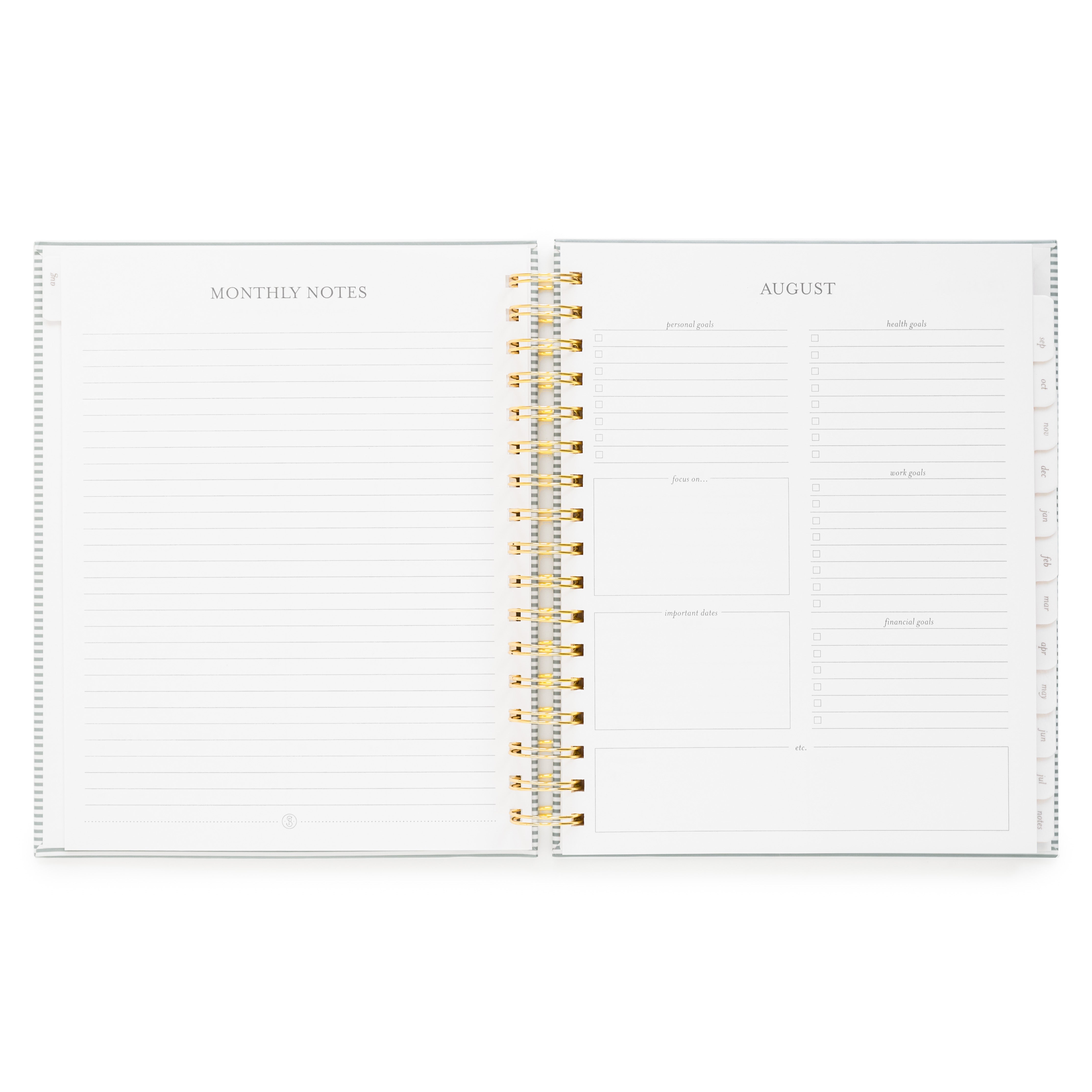 2025-2026 Dusty Blue Academic Signature Spiral Weekly Monthly Planner ...
