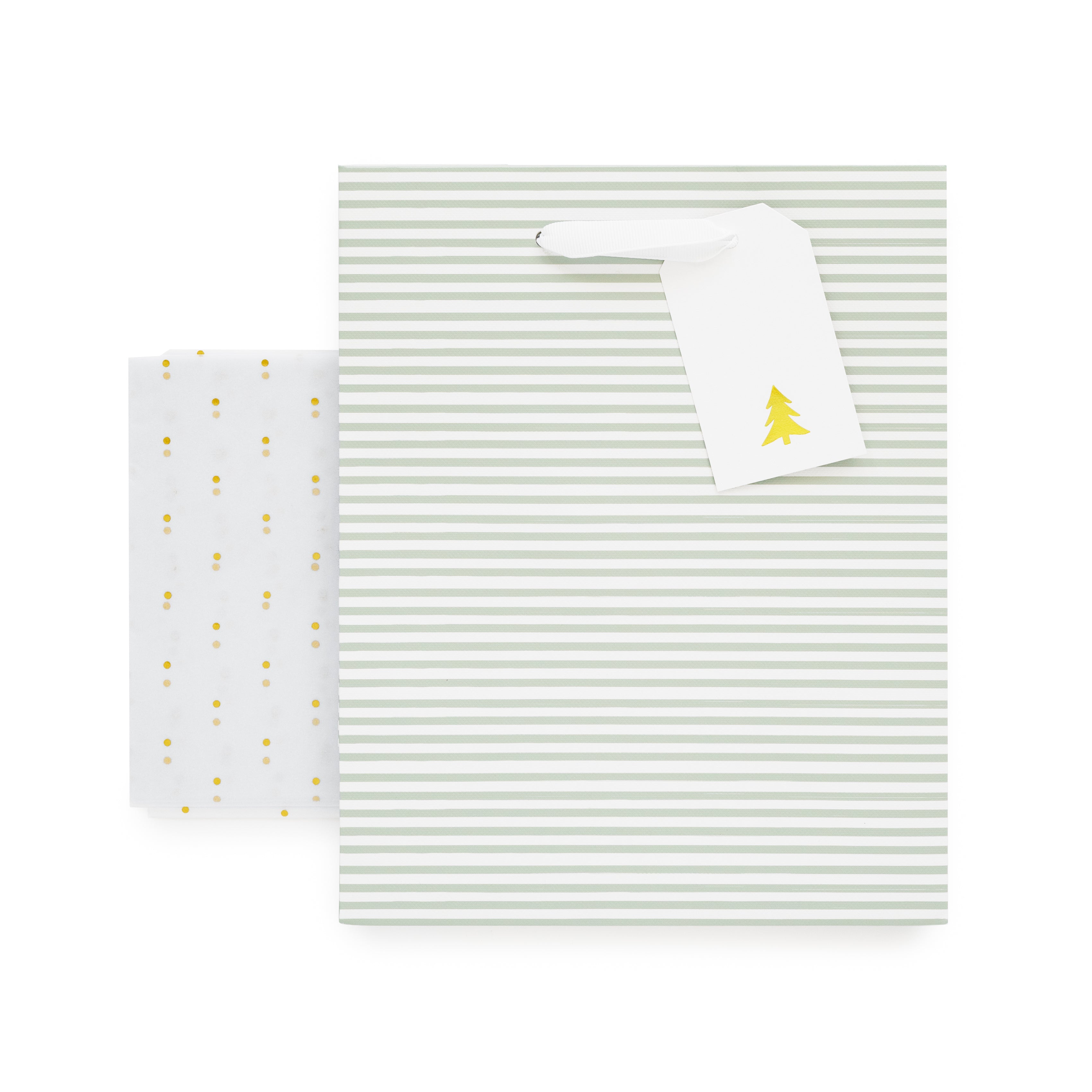Green Painted Stripe Gift Bag Set | Sugar Paper