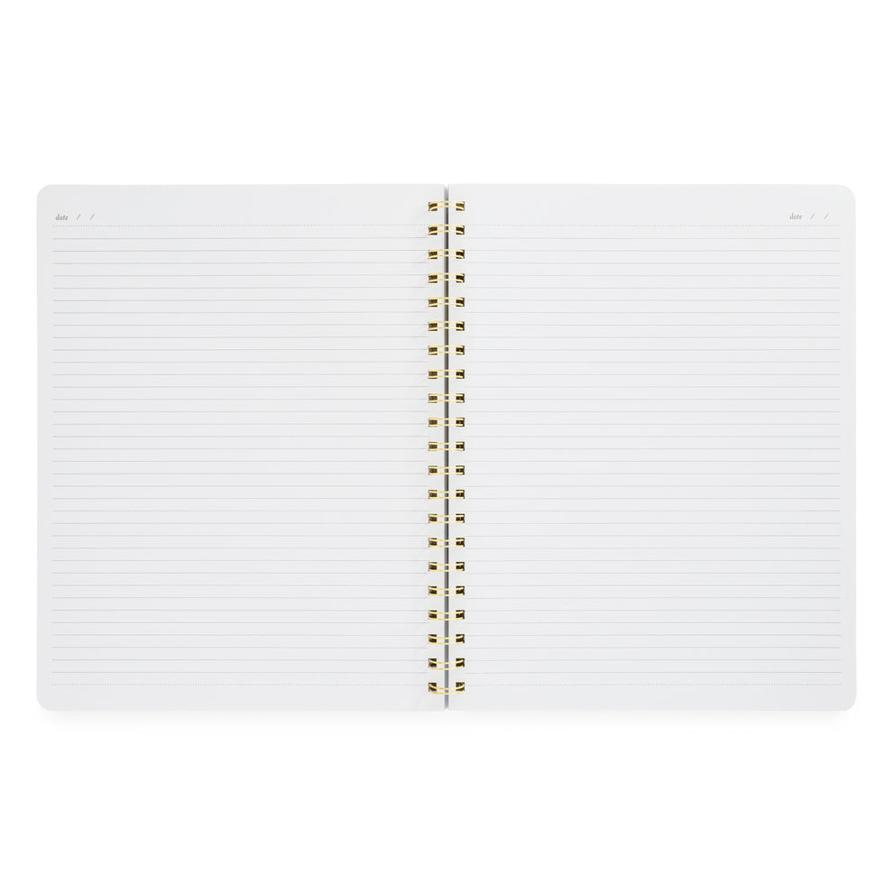 Spiral Bound Notebook, Grey Stripe | Sugar Paper