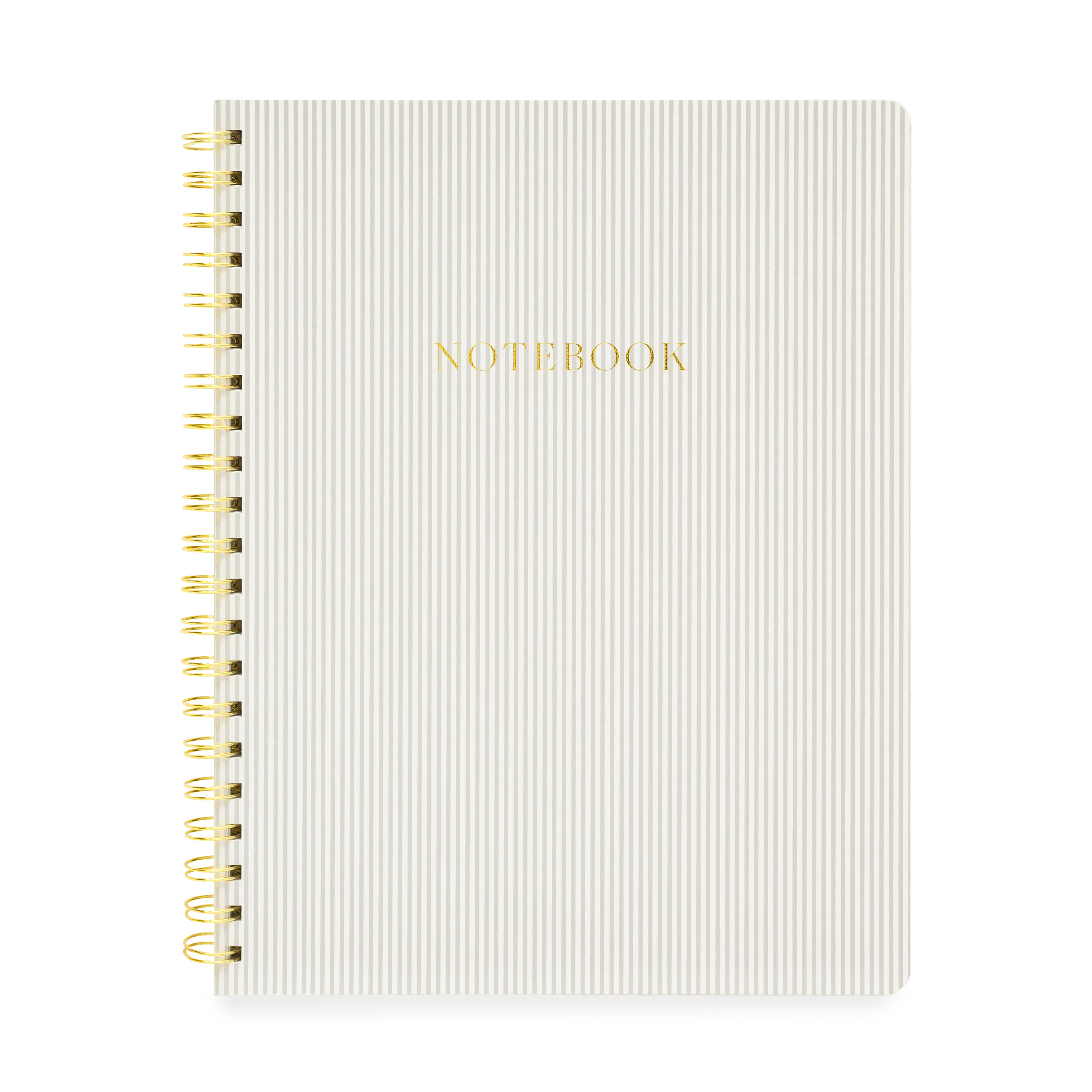 Spiral Bound Notebook, Grey Stripe | Sugar Paper
