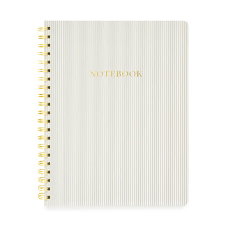 Spiral Bound Notebook, Grey Stripe | Sugar Paper