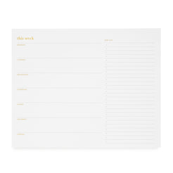 Weekly Planning List Pad, White | Sugar Paper