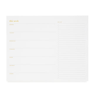 Weekly Planning List Pad, White | Sugar Paper