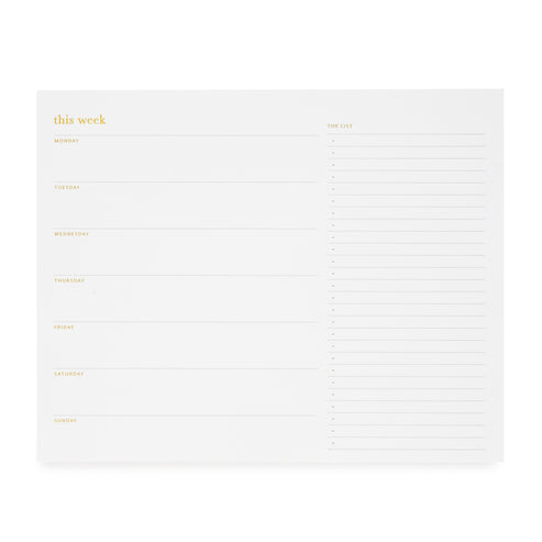 Weekly Planning List Pad, White | Sugar Paper