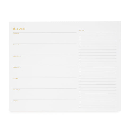 Weekly Planning List Pad, White | Sugar Paper