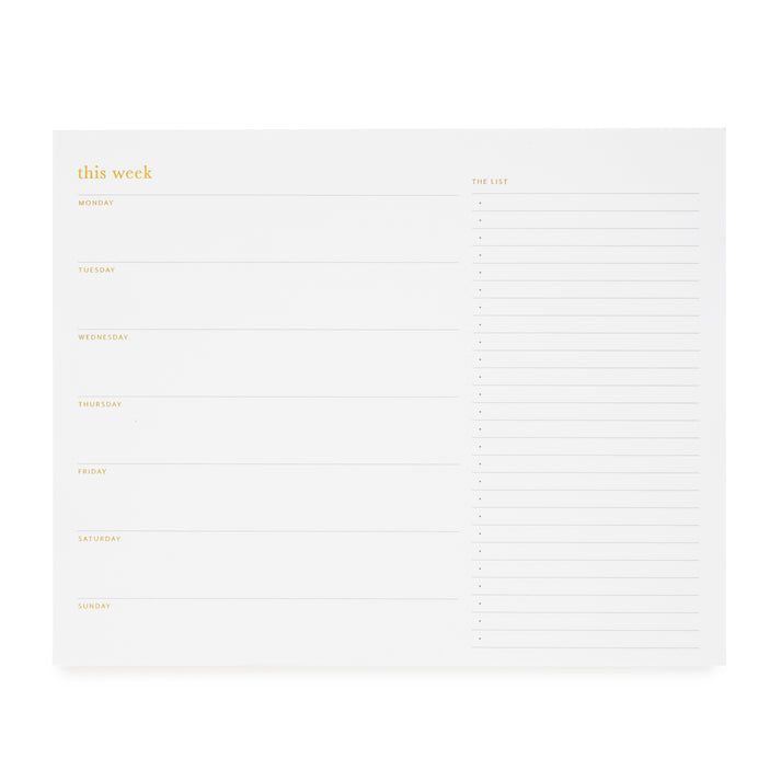 Weekly Planning List Pad, White | Sugar Paper