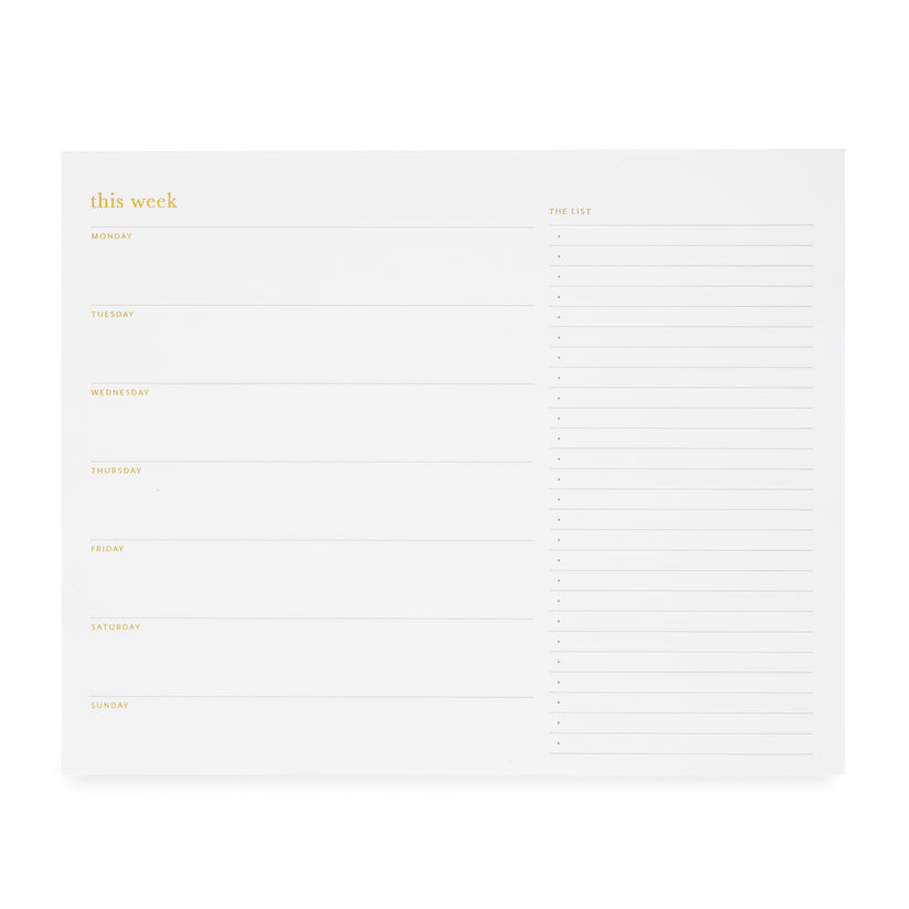 Weekly Planning List Pad, White | Sugar Paper
