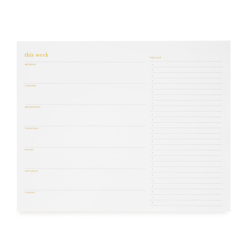 Weekly Planning List Pad, White | Sugar Paper