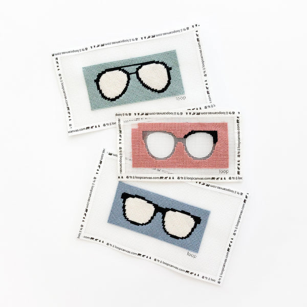 Sugar Paper X Loop Sunglasses Needlepoint Kit Office Green