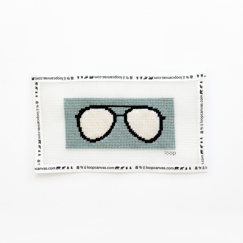 Sugar Paper X Loop Sunglasses Needlepoint Kit Office Green